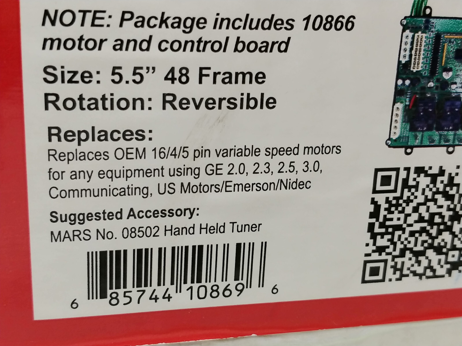 Mars 10869 Azure ECM Condenser Fan Motor, 3/4-1 HP, 115/230 V | eBay