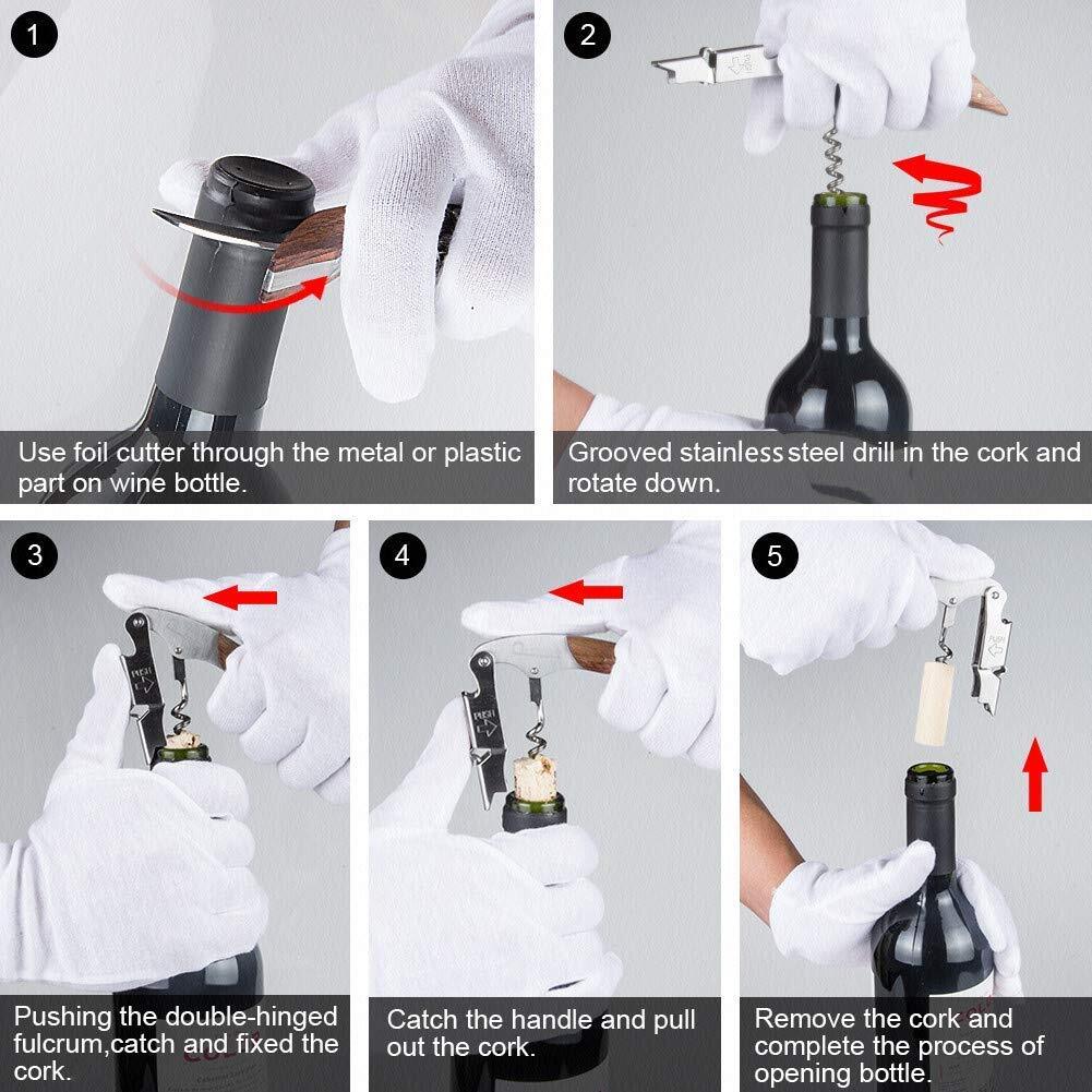 Professional Waiter Corkscrew Wine Key for Bartenders Set of 3With Long ...