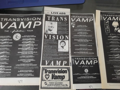 TRANSVISION VAMP - LIVE TOUR DATES 1989 1991 1988 original advert ...