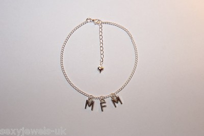 Sexy Premium Anklet Ankle Chain Jewellery 'MFM' Letters Swinger ...