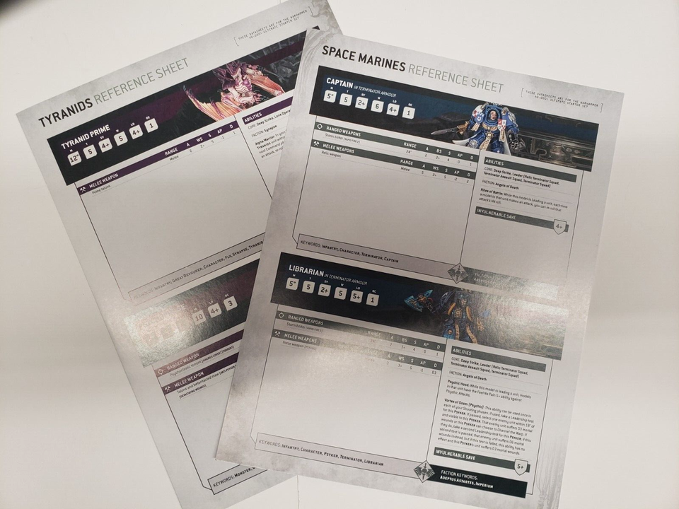 Warhammer 40000 Handbook and Reference Sheets. 10th Ed. Ultimate ...