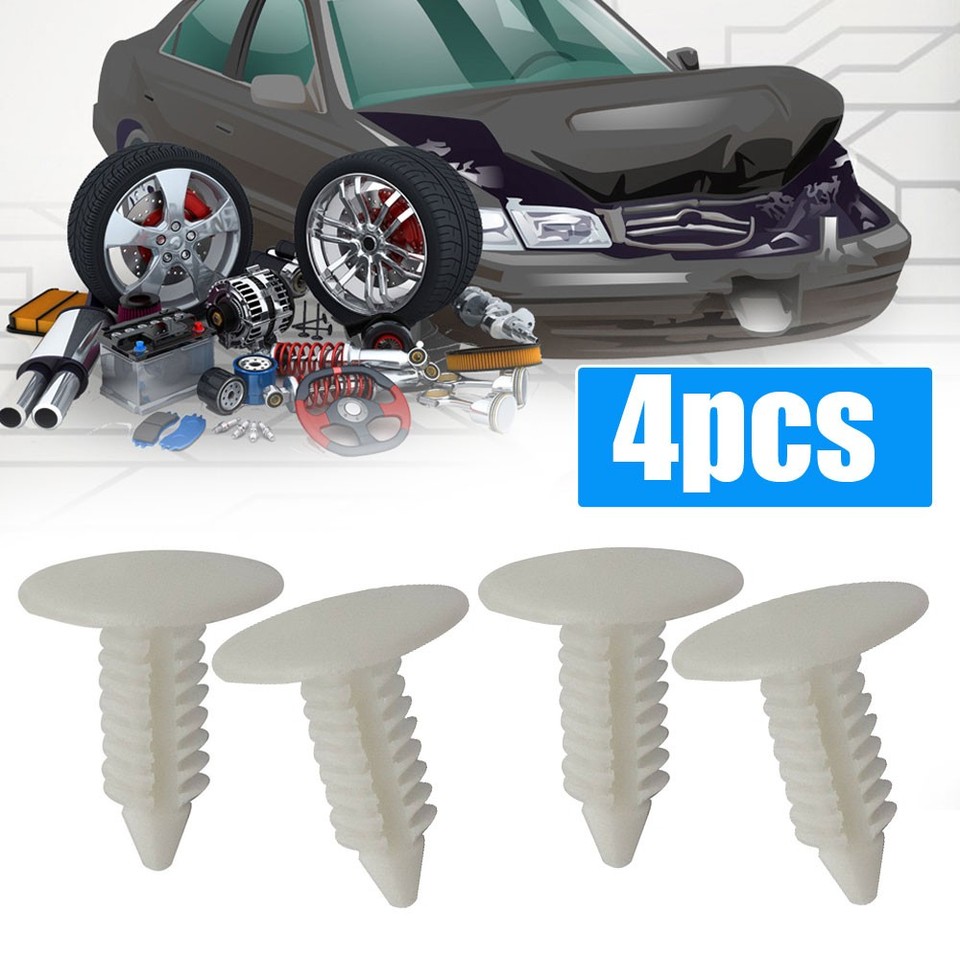 4x Gloss White 6mm - 7mm Hole Plugs for Bumper Front License Plate ...