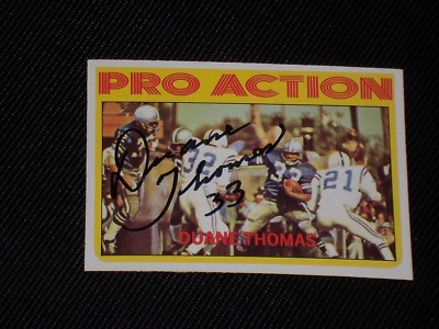 DUANE THOMAS 1972 TOPPS PRO ACTION SIGNED AUTOGRAPHED CARD #253 DALLAS ...