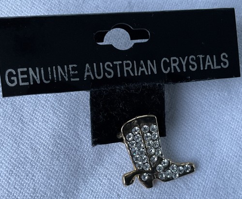 Vintage Goldtone Cowboy / Cowgirl Rhinestone Boot Pin | eBay