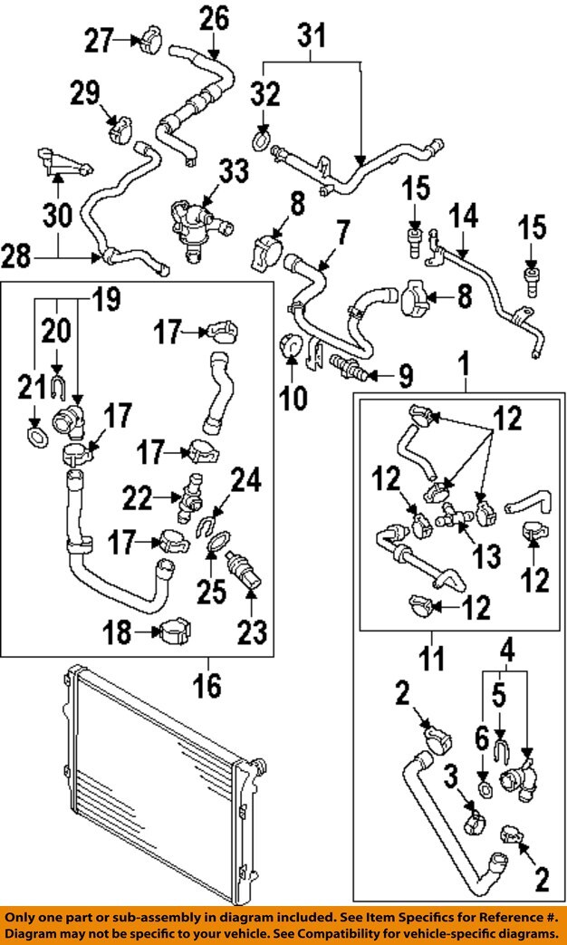 VOLKSWAGEN OEM 05-14 Beetle Cooling Hoses Lines-Tube Seal 06B121687 | eBay