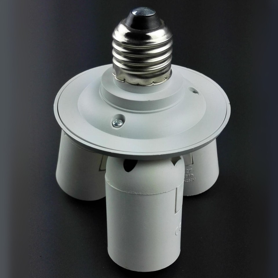 3 to 1 Light Socket E26 Splitter Lamp Base Adapter for Standard LED ...