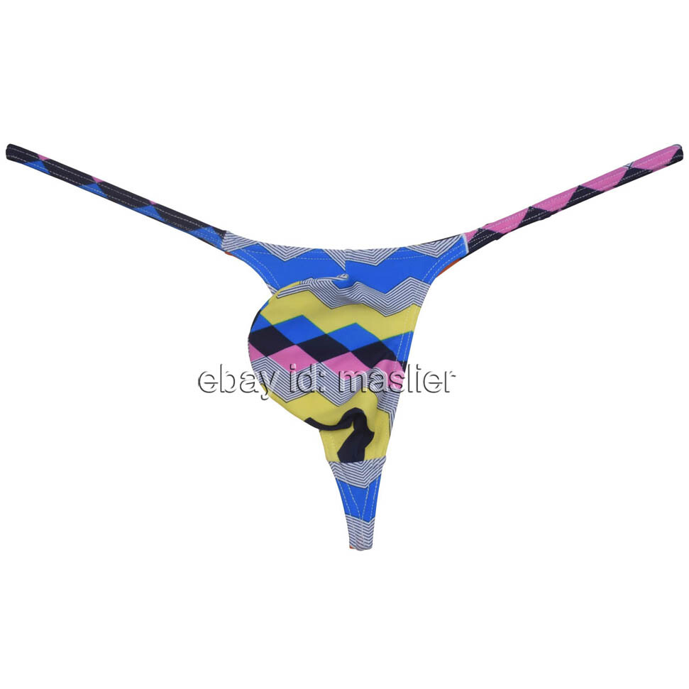 5/Lot Men Slim Cut Thong Micro Bikini Underwear String Pouch Cheeky T ...