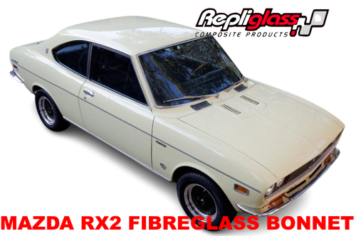 BONNET FIBERGLASS for MAZDA RX2 MOUNTS AS PER FACTORY great for street ...