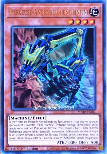 carte YU-GI-OH MP20-FR207 Perceuse-Ancrage Chenillinfini Ultra Rare ...