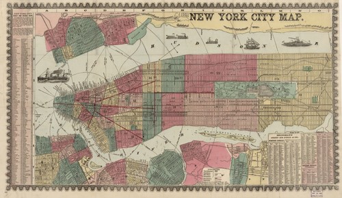 Casa Muro Stampa - Vintage Mappa Poster - New York City 1916 - A4,A3,A2 ...