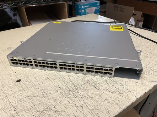 Cisco Catalyst 3850 48 PoE+ WS-C3850-48P-L V07 Ethernet Switch w/ Rack ...