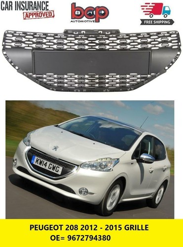 PEUGEOT 208 2012 – 2015 FRONT BUMPER GRILLE STANDARD MODELS NEW ...