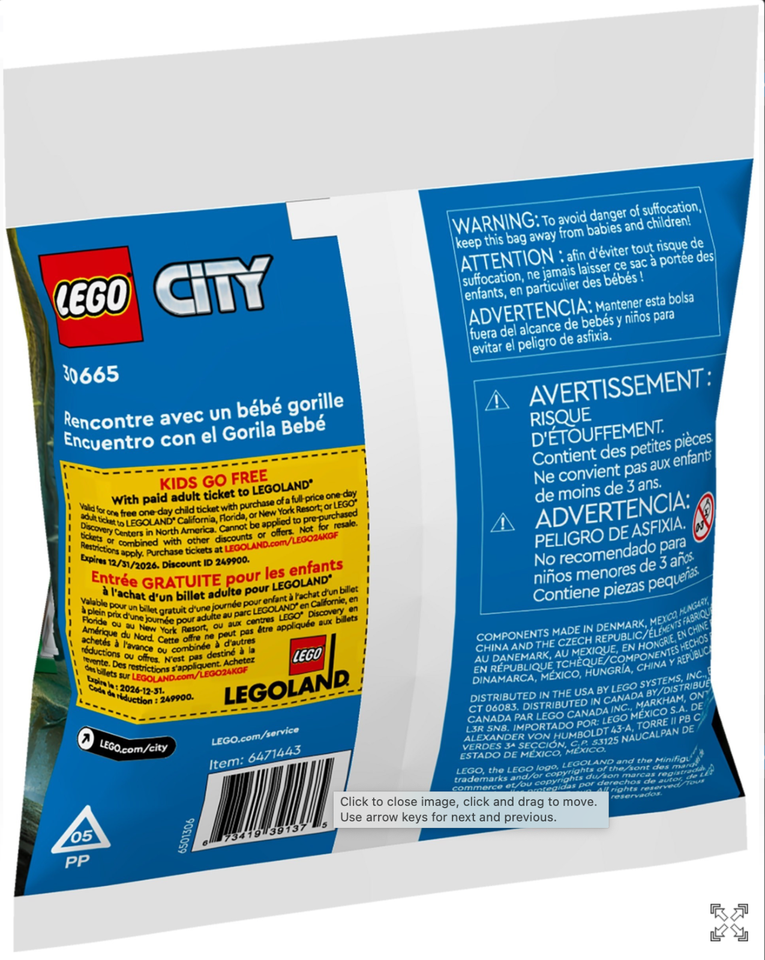 Lego 30665 2024 City Baby Gorilla Encounter Poly Bag Set New Factory ...
