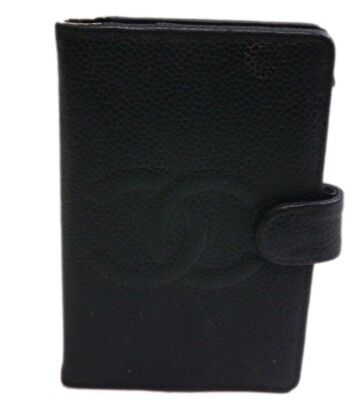 Authentic CHANEL Notebook cover agenda COCO mark Leather #3974 | eBay