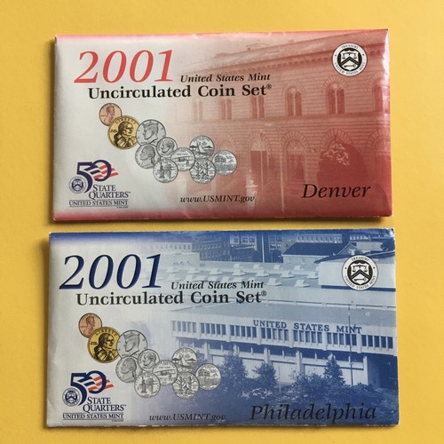 2001 US Mint Uncirculated Set Complete Philadelphia & Denver - 20 Coins ...