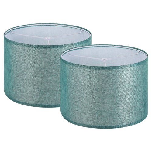 2pcs Drum Lamp Shades Linen Round Lamp Shade Lampshade Blue 13 inch ...