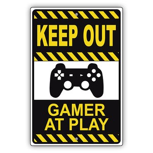 Keep Out Gamer At Play X-box Video Game Decor Novelty Aluminum Metal ...