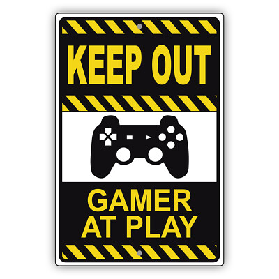 Keep Out Gamer At Play X-box Video Game Decor Novelty Aluminum Metal ...