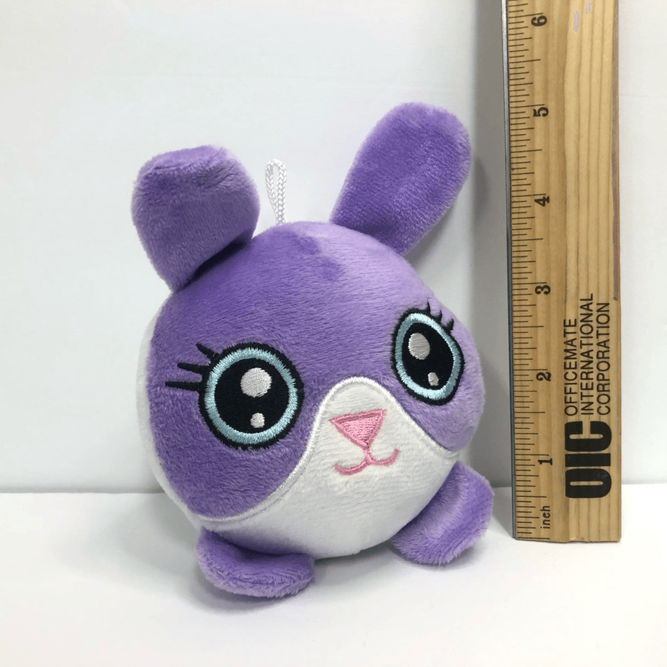 purple round bunny embroidered eyes rabbit best brands 2022 5 inches | eBay