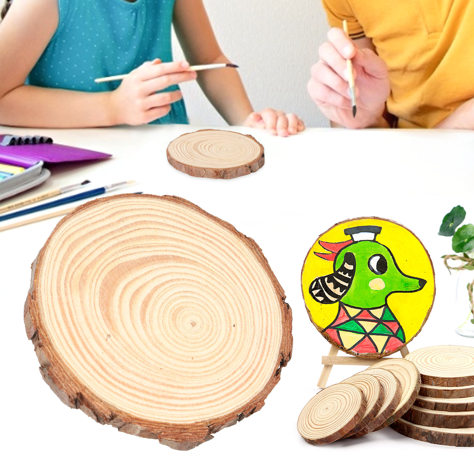 Wood Slices Round Pine Logs Crafts Painting Wedding Party Decoration 4 ...