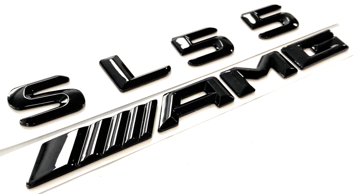 #1 BLACK SL55 + AMG REPLACEMENT FOR MERCEDES REAR TRUNK EMBLEM BADGE ...