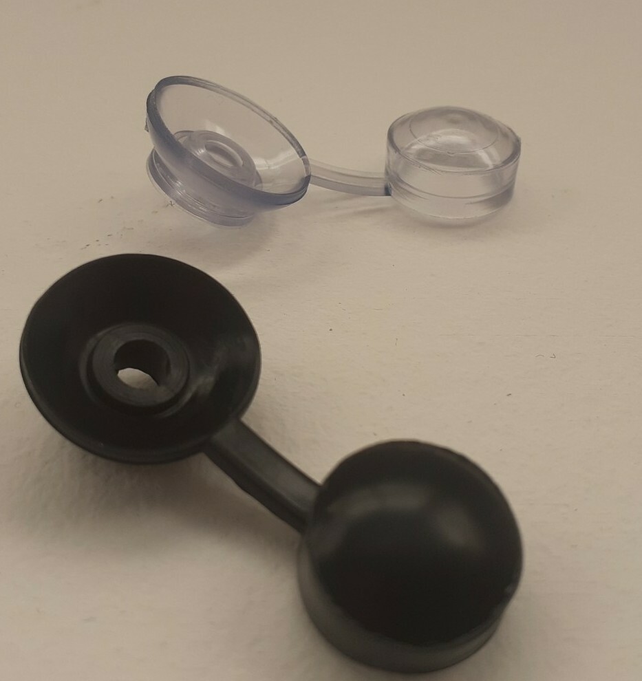 BLACK / CLEAR - CORRUGATED ROOFING PLASTIC WASHER SCREW COVER CAP ...