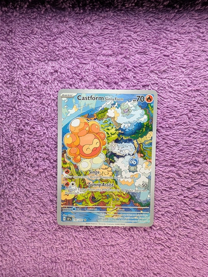 Castform Sunny Form 195/191 Illustration Rare Surging Sparks Full Art ...