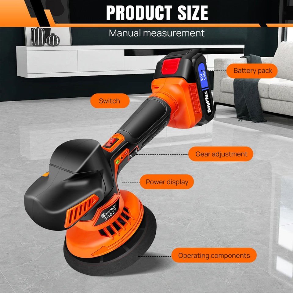 Cordless 6" Dual Action Car Polisher Buffer Orbital DA Polishing ...