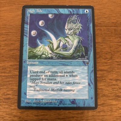 MTG magic cards 1x High Tide version 3 (anson maddocks) Fallen Empires ...