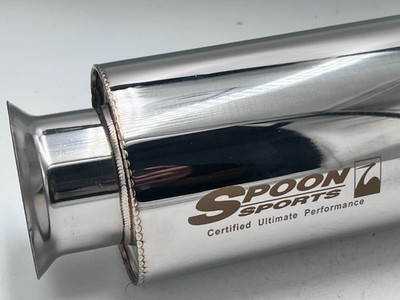 New Spoon Sports Exhaust Trumpet Muffler JDM IN 2.2" OUT 3" Lightweight ...