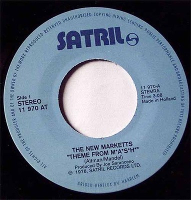 New Marketts Theme From Mash 7" vinyl Benelux Satril 1978 pic sleeve ...