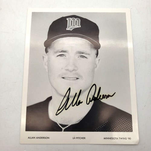 Allan Anderson Signed 5x4 B&W Photo Card Minnesota Twins 1991 AL ...