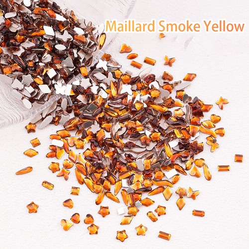 50/100/200Pcs Maillard Caramel Coffee Color Nail Diamond Crystal Nail ...