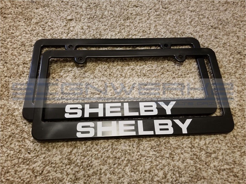 Shelby License Plate Frame Racing Ford Nascar American | Pair | Black ...