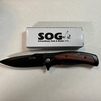 NEW! SOG Outdoor Folding Fishing Camping Handy Black Spring Assist ...