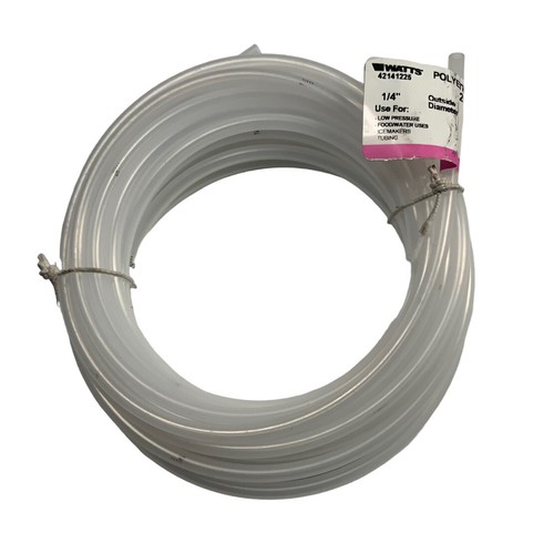 Watts 1/4in ODx 25ft Polyethylene Tubing .170” ID Ice maker Tubing Food ...