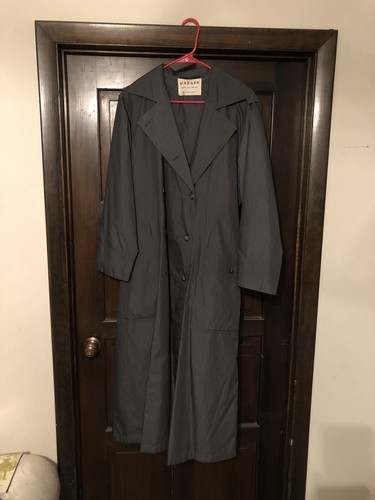 Vintage ‘80s/90s Jaeger Dark Gray Heather 49” Long Rain Coat Made In ...