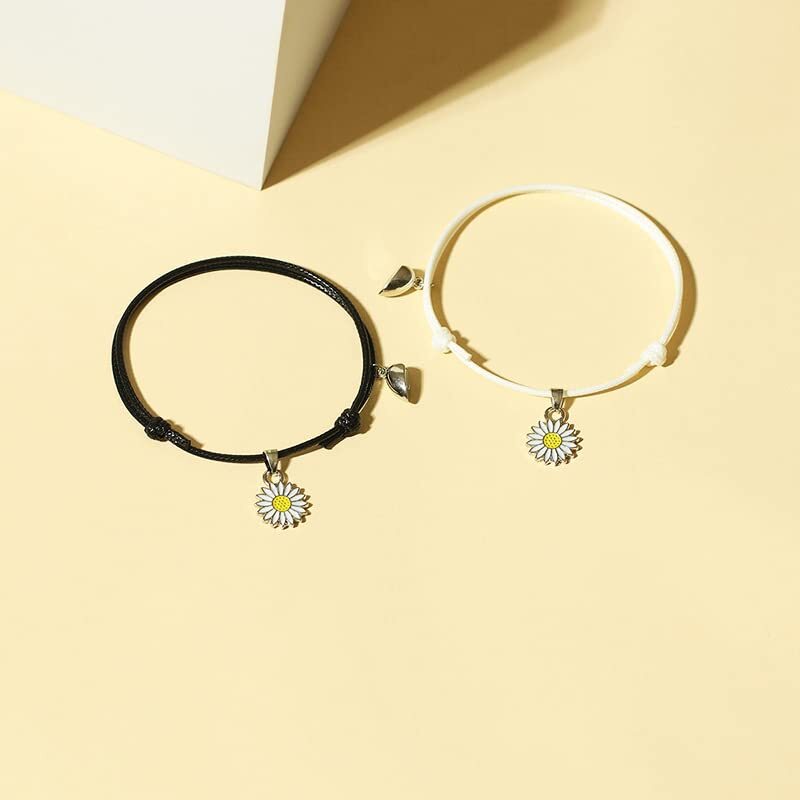 2 Pcs Pinky Promise Sunflower Bracelet Set Bohemian Rope Wristband | eBay