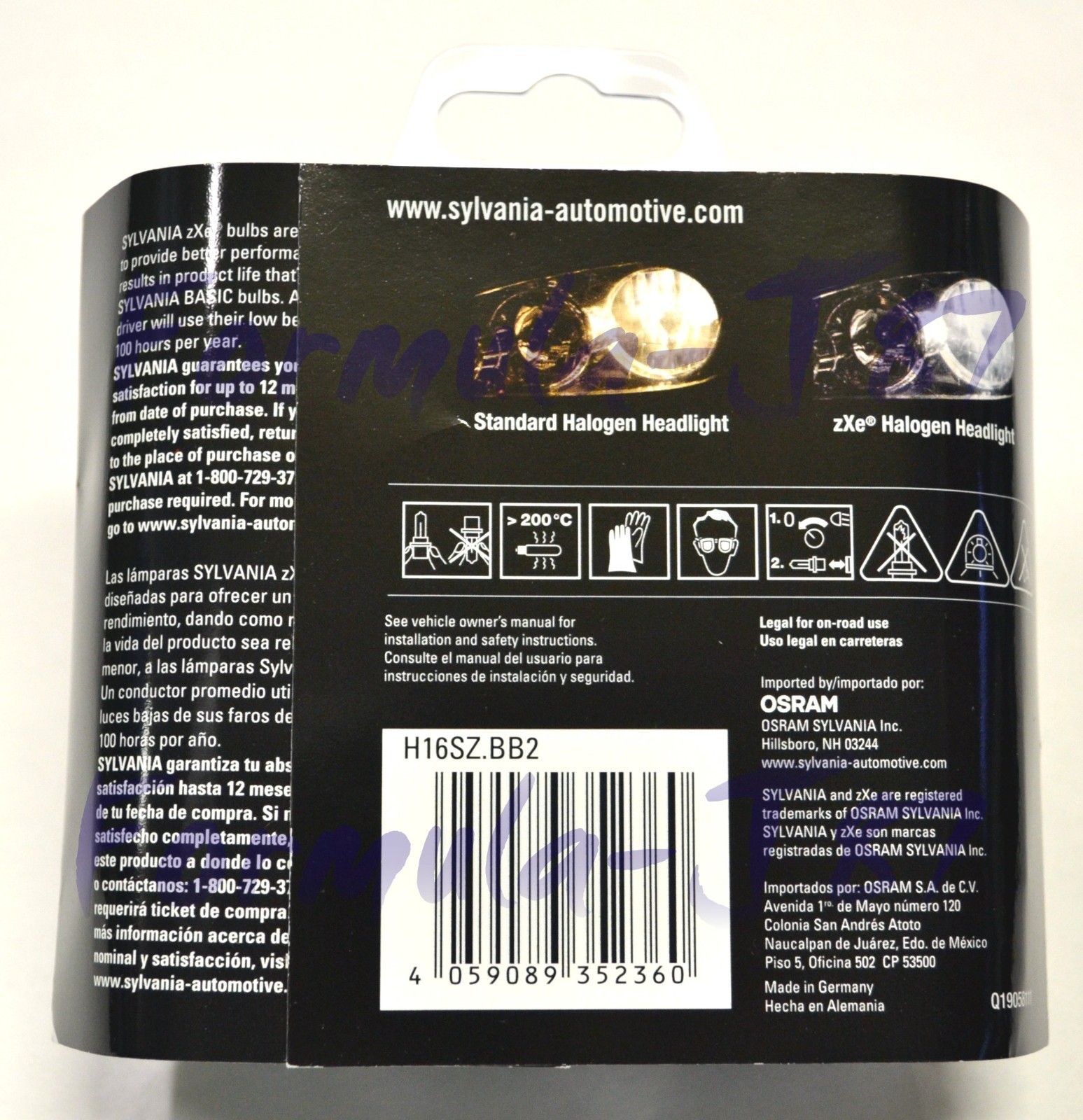 Sylvania Silverstar ZXE H16 64219 19W Two Bulbs Fog Light Replacement ...