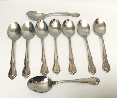 Oneida Arbor True Rose set of 9 Soup/Place Spoons | eBay