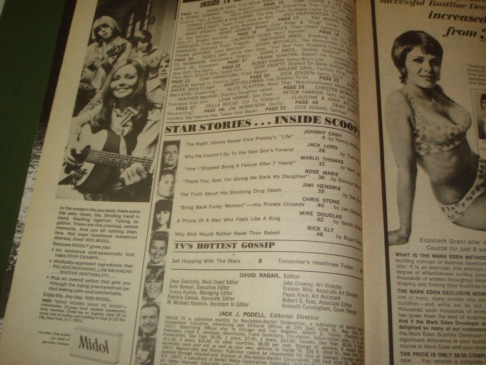 1970 INSIDE TV MAGAZINE w/MARLO THOMAS COVER- THAT GIRL | eBay