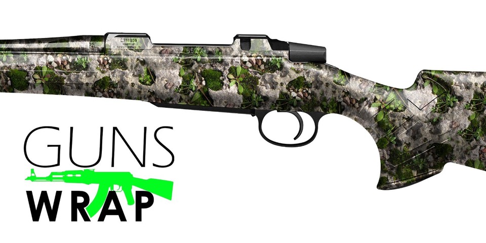 Camo Guns Wrap Skins Premium Vinyl Sticker Matte Rifle Pre-Cut GRASS-3 ...