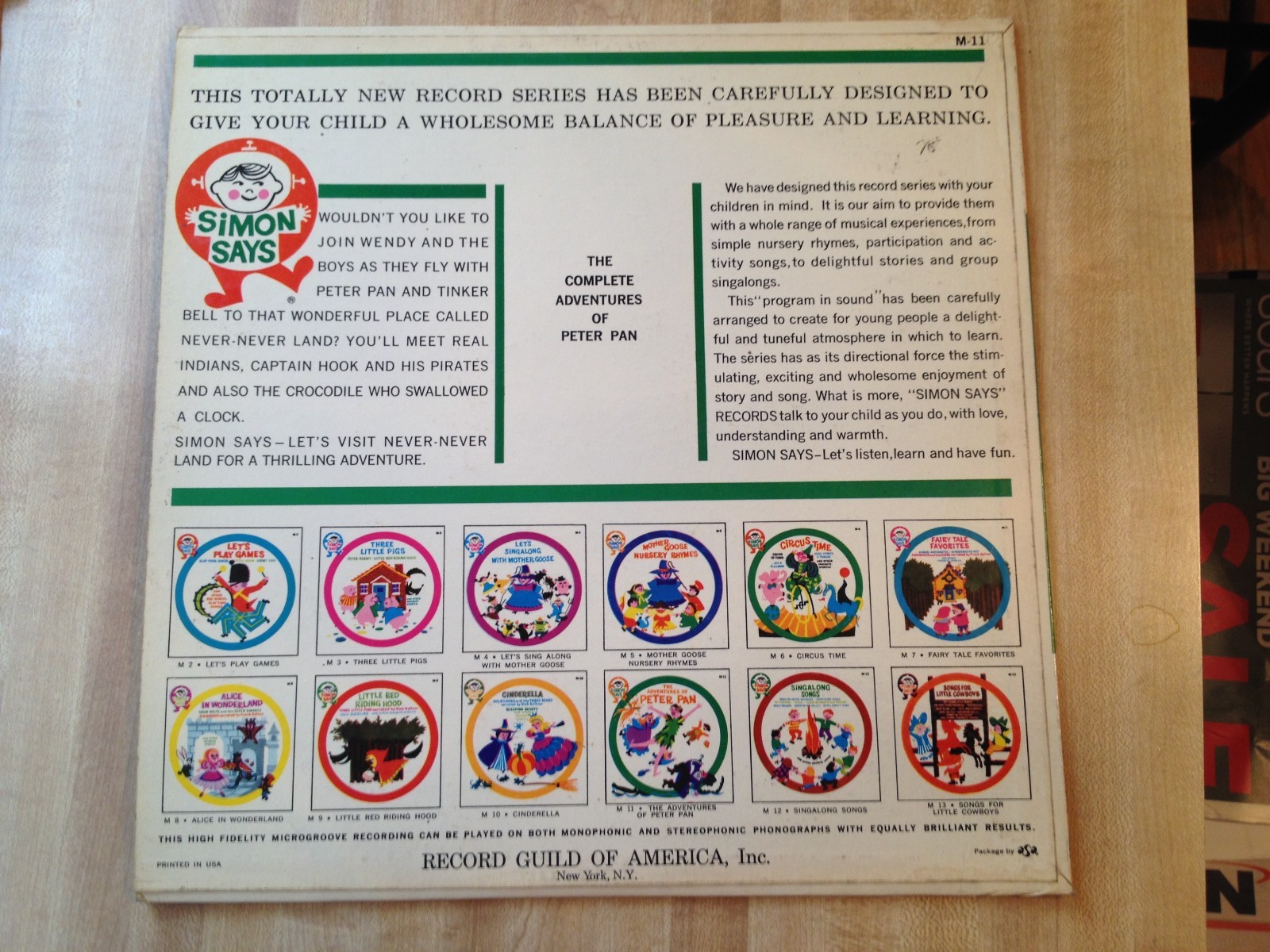 THE ADVENTURES OF PETER PAN -SIMON SAYS 12" LP Vinyl HiFi M-11 | eBay