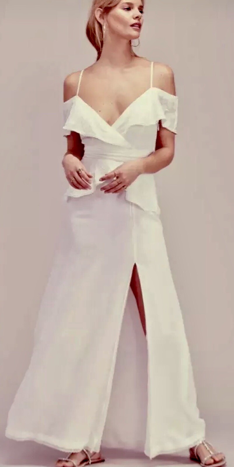 New Free People Kristal Hill Limited Edition 10 Ivory Silk Embroidered ...