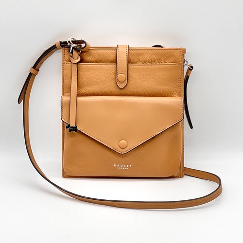 RADLEY LONDON Wilton Way Crossbody Tan Leather Slim Tab Travel Pockets ...
