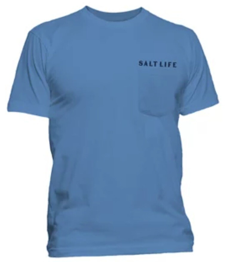 Salt Life "Salty Shack" Blue Men's Graphic Short Sleeve T-Shirt, Medium ...