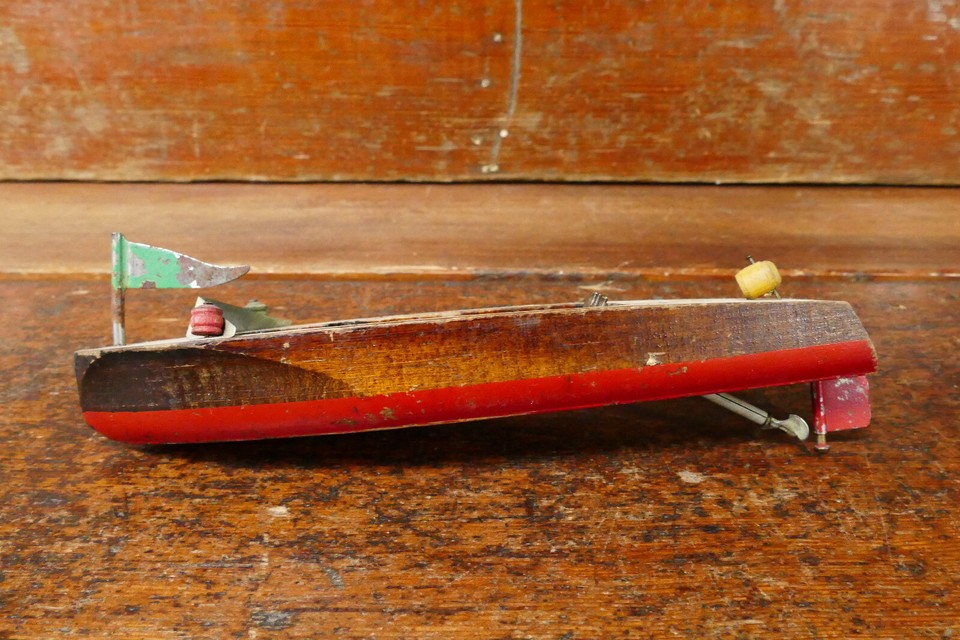 RARE Vintage Original Keystone Electric Battery Operated Wood Pond Boat ...