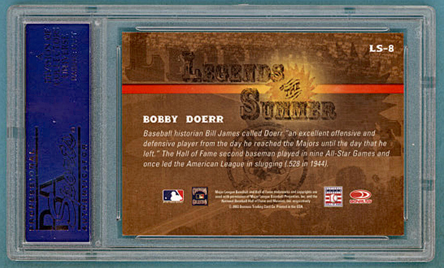 2003 Donruss Signature Bobby Doerr Auto Issue - #LS -8 PSA 9! Red Sox ...