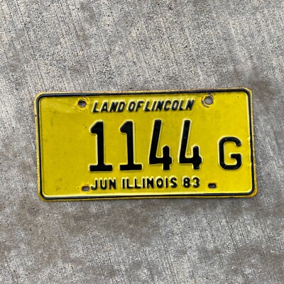 1983 Illinois G Truck License Plate 1144 G Garage Auto Decor Four Digit ...