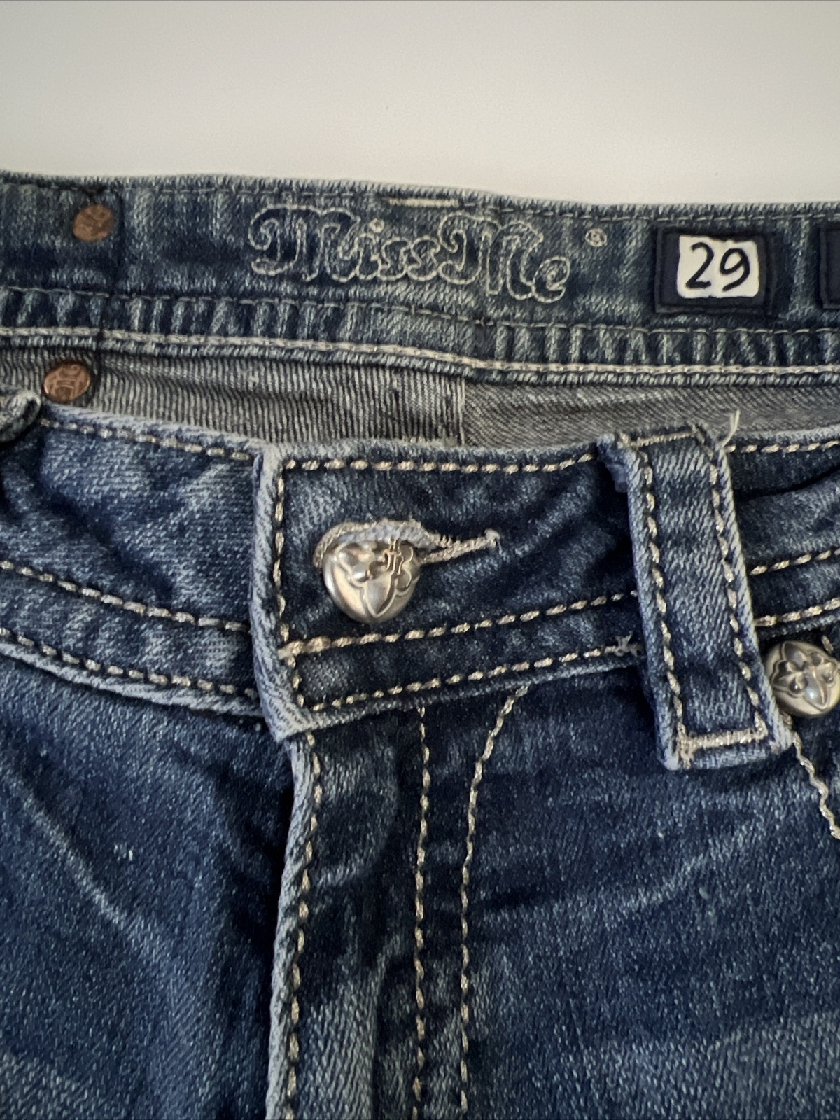 Miss Me Jean Capris Size 29 Cut Off Jeans Rhinestones Embroidered ...